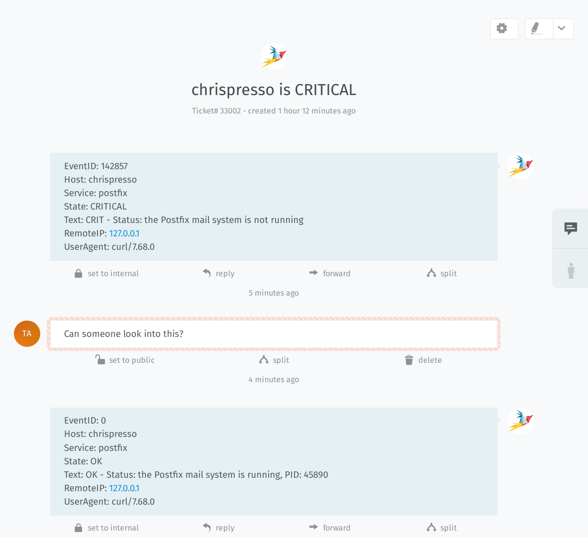 Checkmk Integration | Zammad Features