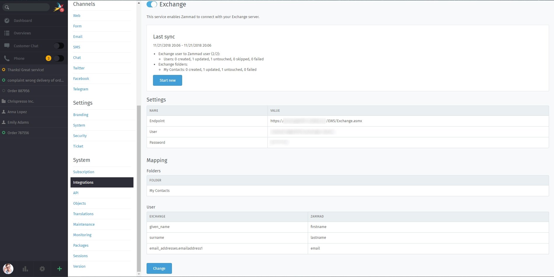Exchange Integration | Zammad Features