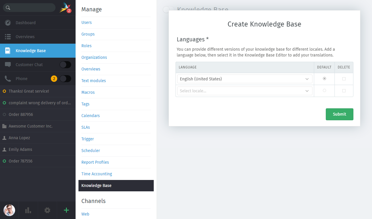 Knowledge Base | Zammad Features