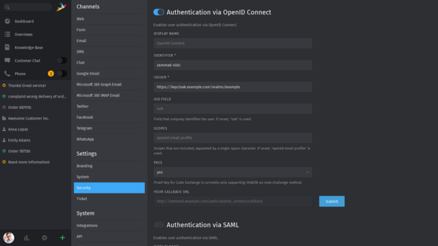 Single Sign-On Options | Zammad Features