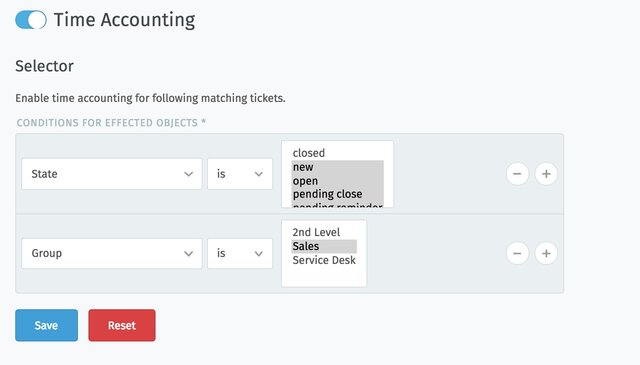 Time Accounting | Zammad Features