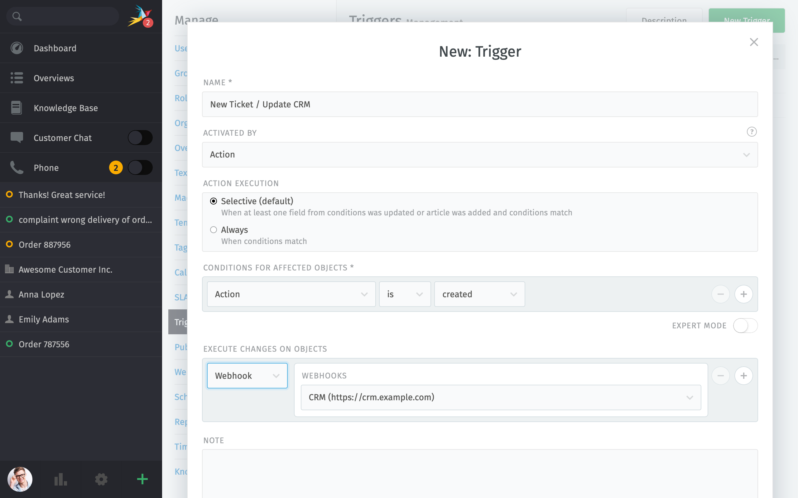Webhooks | Zammad Features